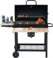 China Adjustable Height Charcoal BBQ Grill Large Chicken Cooking Capacity Black Commercial for sale