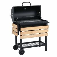 China Adjustable Height Charcoal BBQ Grill Large Chicken Cooking Capacity Black Commercial for sale