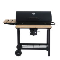 China Adjustable Height Charcoal BBQ Grill Large Chicken Cooking Capacity Black Commercial for sale