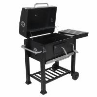 China Garden Smoker Charcoal Grill Trolley with Two Plastic Wheels and Chrome Plated Finishing for sale