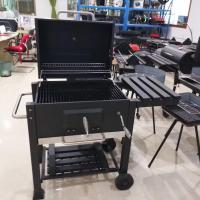 China Garden Smoker Charcoal Grill Trolley with Two Plastic Wheels and Chrome Plated Finishing for sale