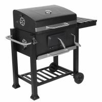 China Garden Smoker Charcoal Grill Trolley with Two Plastic Wheels and Chrome Plated Finishing for sale