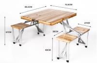 China General Outdoor Wood Piece Portable Folding Table and Chairs Sets with Attached Table for sale