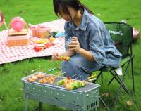China Charcoal Grill Set for Business Gifts Yakitori Kebab Steel Stainless Portable BBQ Stand for sale