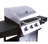 China Outdoor Stainless Steel BBQ Gas Grills with 10000BTU*4 Burners and Side Table for sale