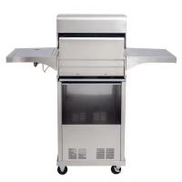 China Black Large Capacity Stainless Steel Grills Trolly Barbecue with Gas Side Burner for sale
