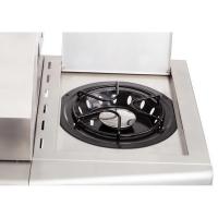 China Black Large Capacity Stainless Steel Grills Trolly Barbecue with Gas Side Burner for sale