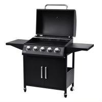 China Gas Grills with Side Burner and Cabinet 33kg Professional 5 Burner Steel Propane BBQ for sale