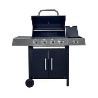 China Outdoor Barbeque Gas Grills with Stainless Steel Side Table Custom Black 4 1 Bunners for sale