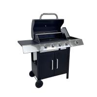 China Outdoor Barbeque Gas Grills with Stainless Steel Side Table Custom Black 4 1 Bunners for sale