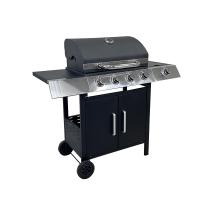 China Outdoor Barbeque Gas Grills with Stainless Steel Side Table Custom Black 4 1 Bunners for sale
