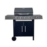 China Outdoor Barbeque Gas Grills with Stainless Steel Side Table Custom Black 4 1 Bunners for sale