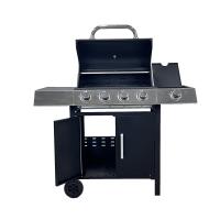 China Outdoor Barbeque Gas Grills with Stainless Steel Side Table Custom Black 4 1 Bunners for sale