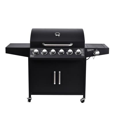 China Large 70000btu Barbeque Charcoal Grill Outdoors Kitchen Metal 6 Burners Gas BBQ Grill for sale