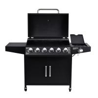 China Large 70000btu Barbeque Charcoal Grill Outdoors Kitchen Metal 6 Burners Gas BBQ Grill for sale