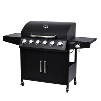 China Large 70000btu Barbeque Charcoal Grill Outdoors Kitchen Metal 6 Burners Gas BBQ Grill for sale