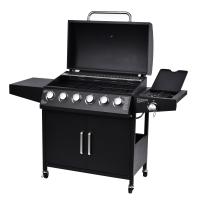 China Large 70000btu Barbeque Charcoal Grill Outdoors Kitchen Metal 6 Burners Gas BBQ Grill for sale