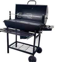 China Steel Outdoor Smoker Oven Grill BBQ Charcoal Rotisserie Grill 60*30*30cm Parking Size for sale