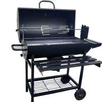 China Steel Outdoor Smoker Oven Grill BBQ Charcoal Rotisserie Grill 60*30*30cm Parking Size for sale