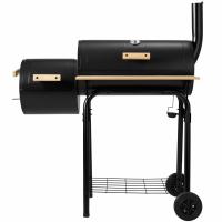 China Chrome Plated BBQ Charcoal Smoker Grill with Temperature Gauge 71cm Cooking Height for sale