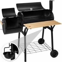 China Chrome Plated BBQ Charcoal Smoker Grill with Temperature Gauge 71cm Cooking Height for sale