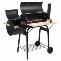 China Chrome Plated BBQ Charcoal Smoker Grill with Temperature Gauge 71cm Cooking Height for sale