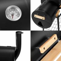 China Chrome Plated BBQ Charcoal Smoker Grill with Temperature Gauge 71cm Cooking Height for sale