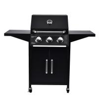 China Outdoor BBQ Stove High Temperature Gas Grill with Wheels 63.5*61.5*51.5cm Smokeless for sale