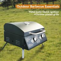 China Portable Smokeless BBQ Gas Stove with Griller and Large Capacity Steel Folding Design for sale