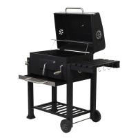 China Folding Black Large Charcoal Grill Deluxe BBQ Smoker for Picnic Camping Patio Backyard Cooking for sale
