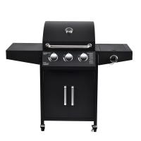 China Powder Coated Outdoor Camping Barbecue Grills Smoker Portable Smokeless Bbq Gas Grills With Trolley for sale
