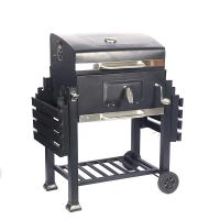 China Easily Assembled Charcoal BBQ Grill with Side Table and 27.5*42.5cm*2pcs Cooking Grid for sale