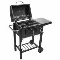 China UK Hotsale Outdoor Trolley Barbecue Grills BBQ Charcoal Barbeque Grills Smoker with Side Shelf for sale