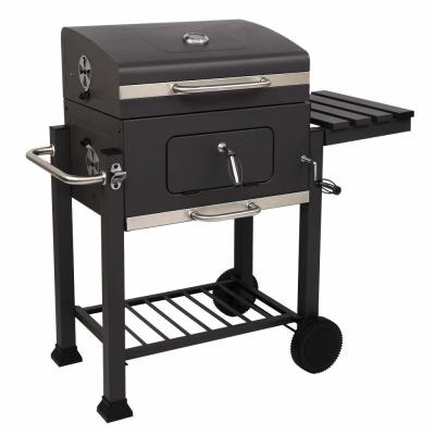 China Portable Household Coarse Charcoal BBQ Grill with Foldable Picnic Shelf and Cooking Grid for sale