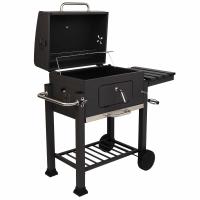 China Portable Household Coarse Charcoal BBQ Grill with Foldable Picnic Shelf and Cooking Grid for sale