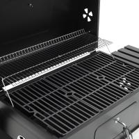 China Outdoor Black Iron Steel Trolley Charcoal Grill 167.5*69*108 cm for sale