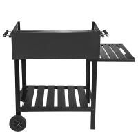 China 73.5*22.5cm x 2 Cooking Area Outdoor Trolley Flat Top Charcoal Grill with 2 Wheels for sale