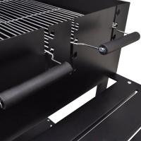 China 73.5*22.5cm x 2 Cooking Area Outdoor Trolley Flat Top Charcoal Grill with 2 Wheels for sale
