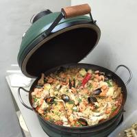 China Custom Table Top Camping Portable Green BBQ Ceramic Kamado Grill with Customized Size for sale
