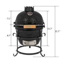 China 13 Inch Table Top Kamado Charcoal Ceramic Grill for Outdoor Camping Garden RV Tailgating for sale