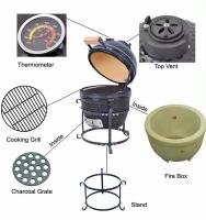 China 13 Inch Table Top Kamado Charcoal Ceramic Grill for Outdoor Camping Garden RV Tailgating for sale