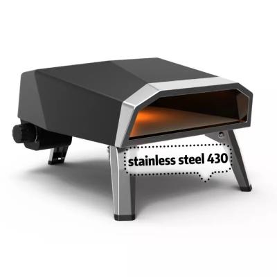 China Portable Gas Pizza Oven with Temprature Control 12 16 Inch Stainless Steel Baking Oven for sale