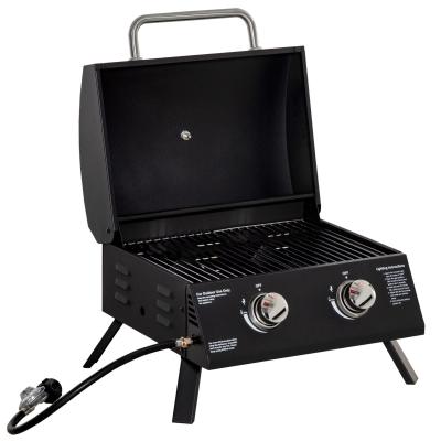 China Steel Folding Legs Mini Portable Outdoor Table Top 2 Burner Gas Grill for BBQ Cooking for sale