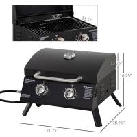 China Steel Folding Legs Mini Portable Outdoor Table Top 2 Burner Gas Grill for BBQ Cooking for sale