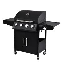 China Garden Cart Grill Propane Gas Stainless Steel BBQ Grill with Piezoelectric Ignition for sale