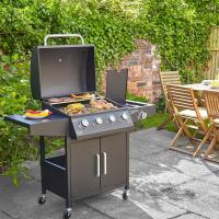China Garden Cart Grill Propane Gas Stainless Steel BBQ Grill with Piezoelectric Ignition for sale