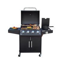 China Garden Cart Grill Propane Gas Stainless Steel BBQ Grill with Piezoelectric Ignition for sale
