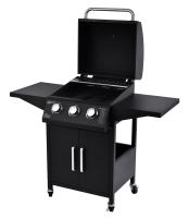 China High Temp Powder Coated 3 Burner Gas Grill with 2 Foldable Side Board Natural Gas for sale