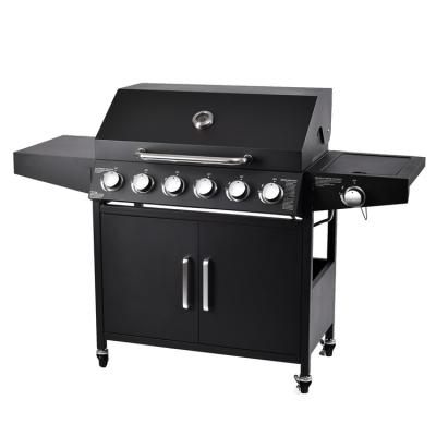 China Camping Rotisserie Gas Grill with 7 Burners 36.8kg Weight and Powder Coated Finish for sale