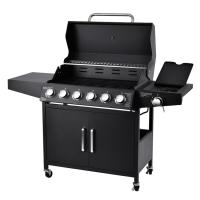 China Camping Rotisserie Gas Grill with 7 Burners 36.8kg Weight and Powder Coated Finish for sale